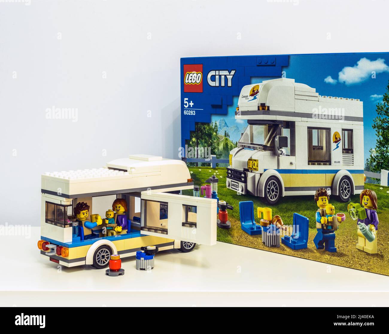 2021: boxes of Lego City plastic constructor on white Stock Photo - Alamy
