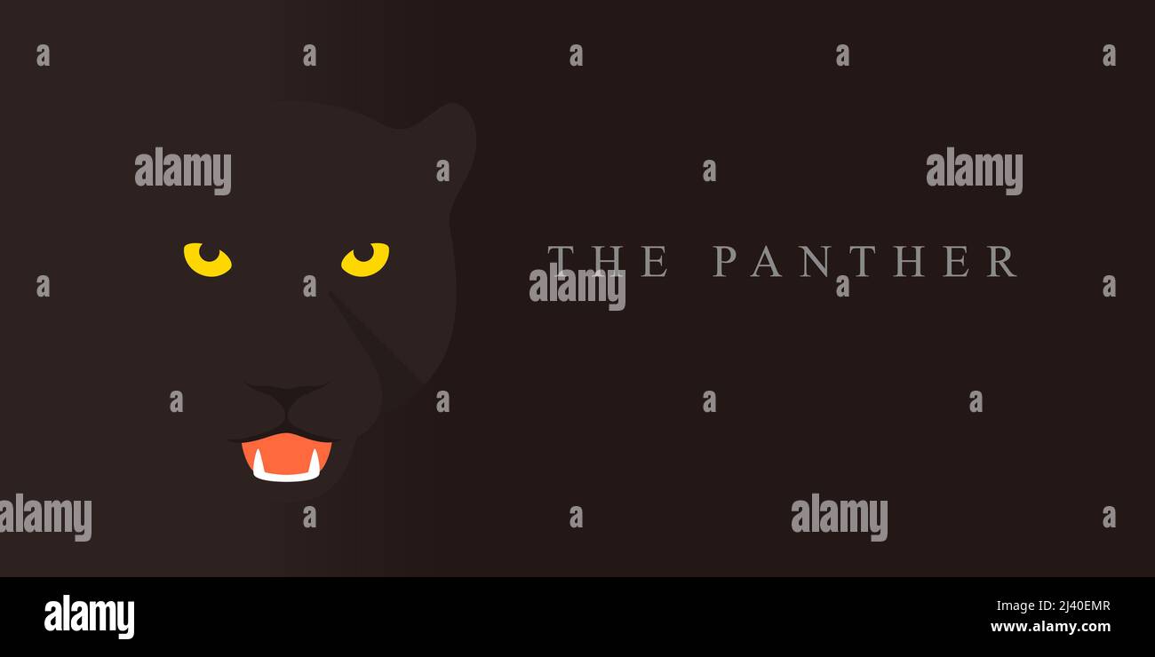 Panther, Cat breed face cartoon flat icon design Stock Vector Image ...