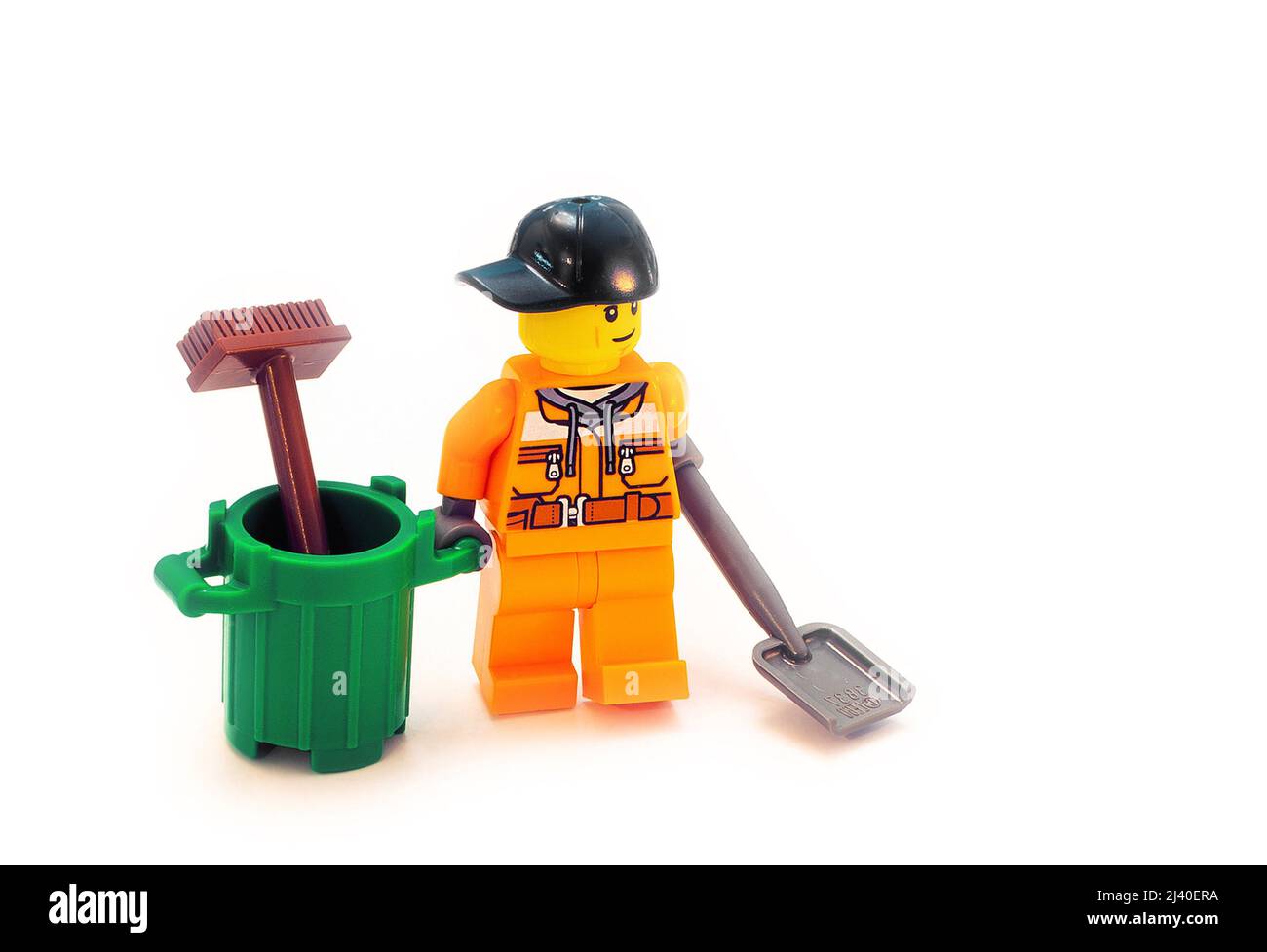 2021: Lego constructor, street janitor Stock Photo - Alamy
