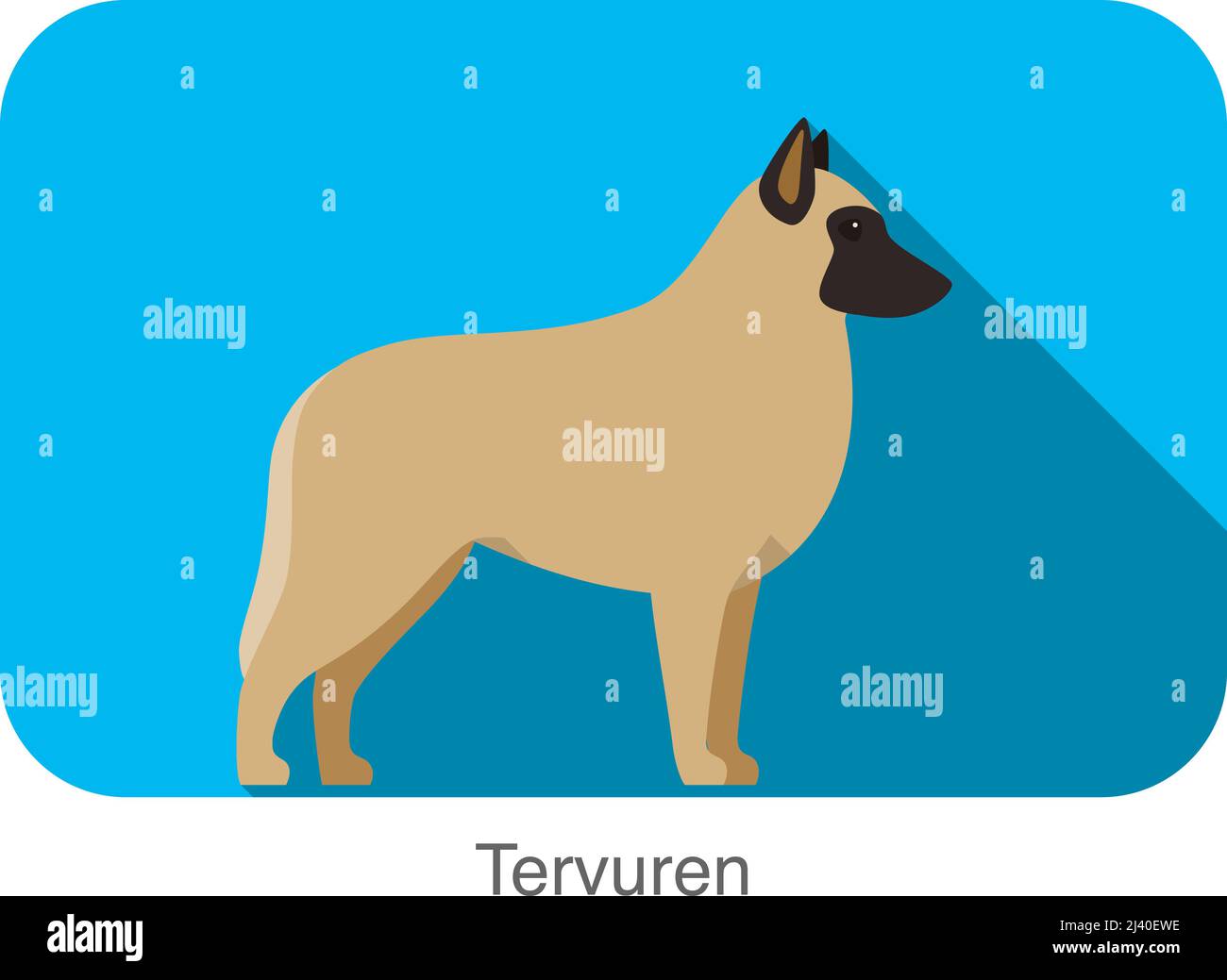 Breed dog standing on the ground, side, dog cartoon image series Stock ...