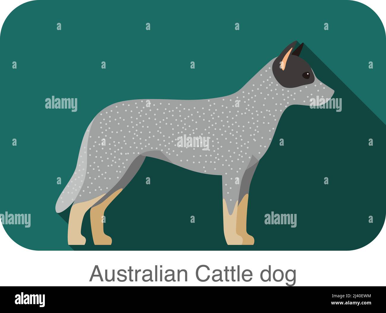 Breed dog standing on the ground, side, dog cartoon image series Stock ...