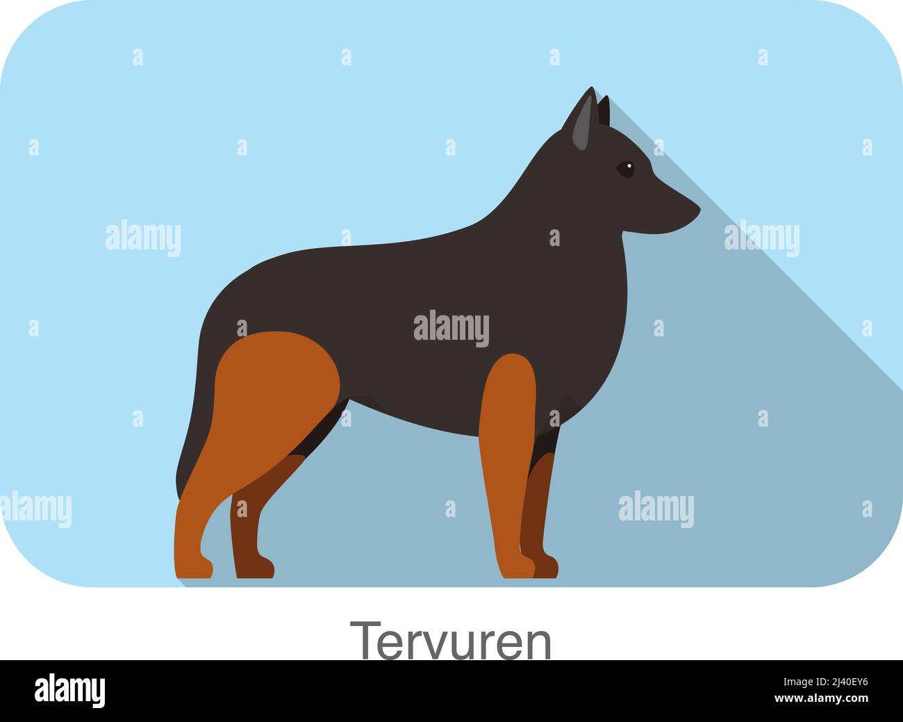 Breed dog standing on the ground, side, dog cartoon image series Stock ...