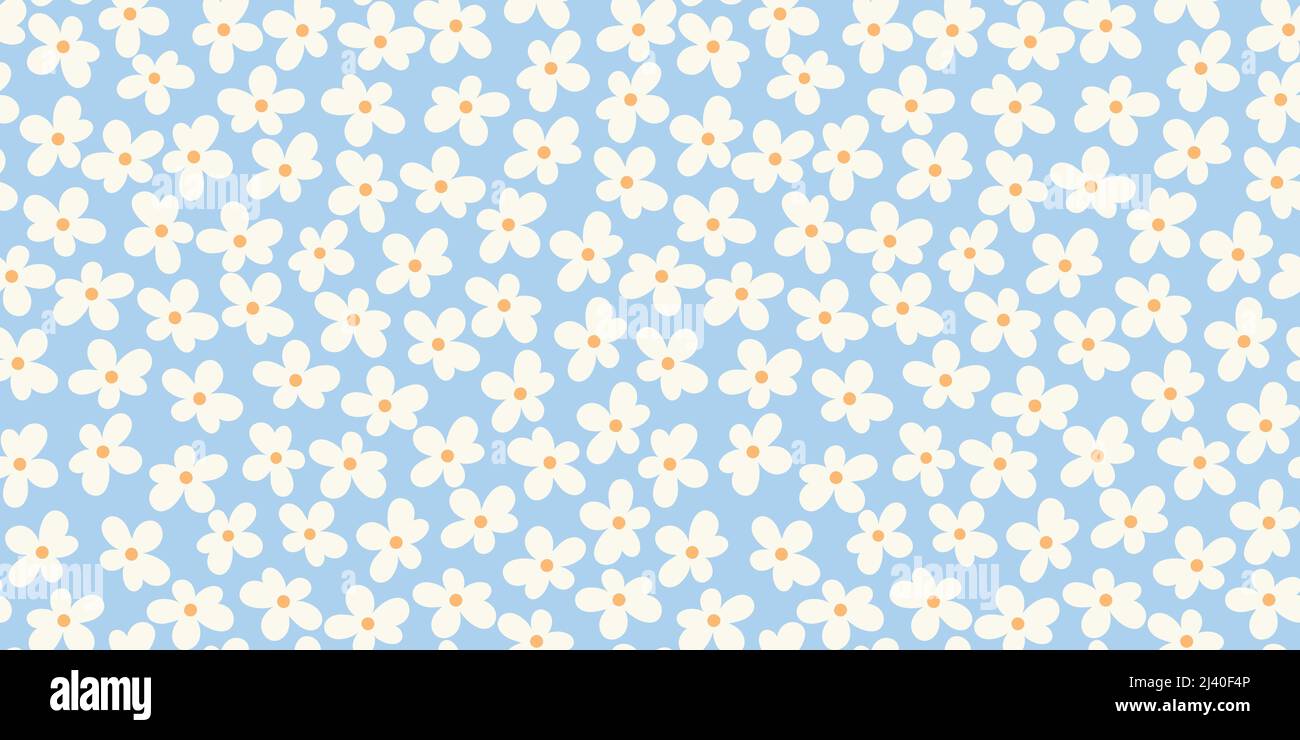 Floral pattern background border. Vector tossed seamless repeat design ...