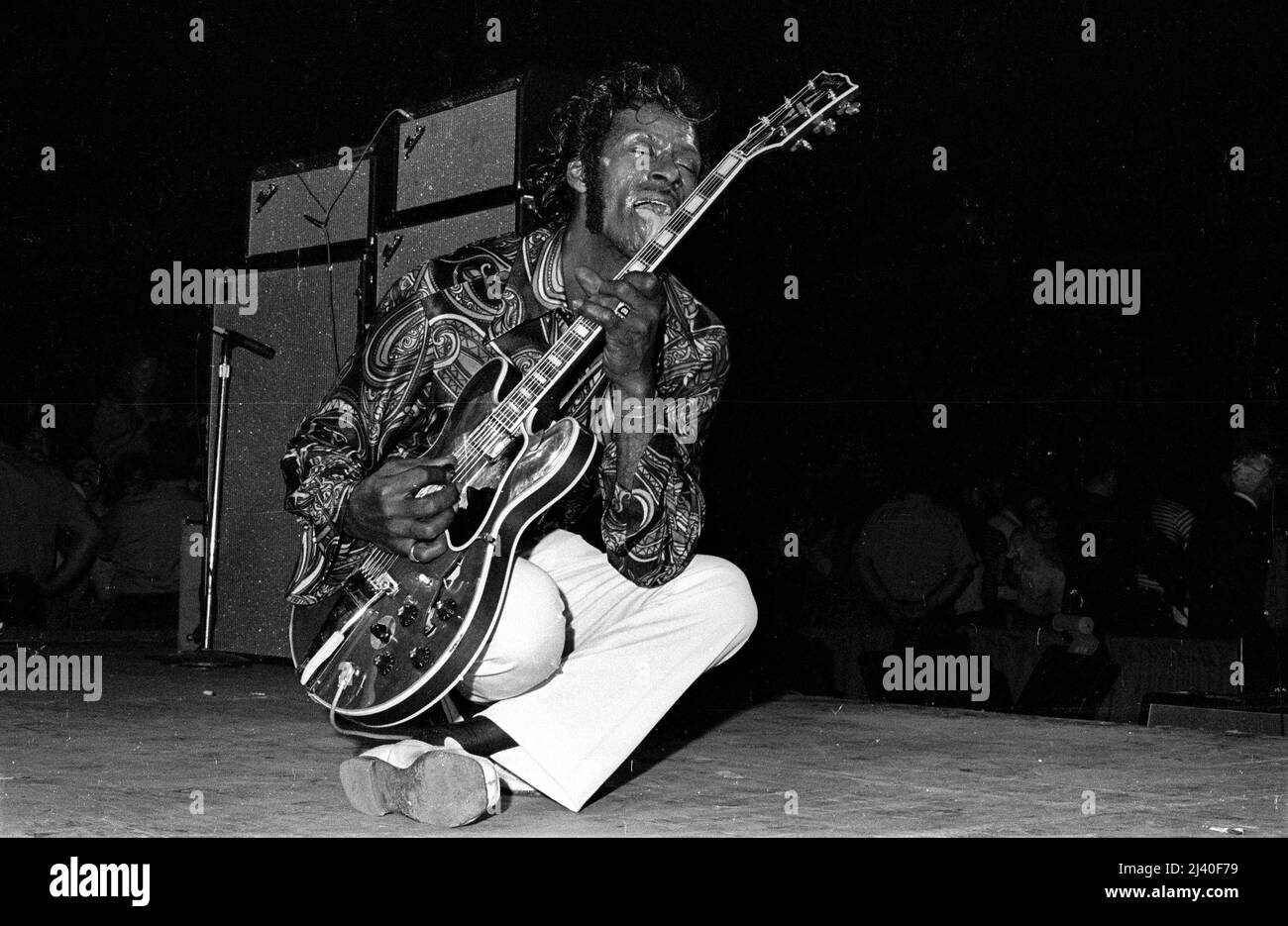 Chuck Berry in concert at Madison Square Garden in 1971 Credit: Jeffrey ...