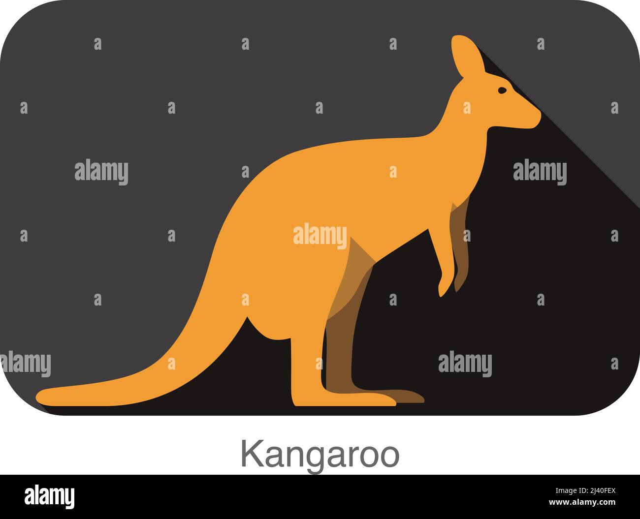 Kangaroo side flat 3D icon design, vector illustration Stock Vector ...