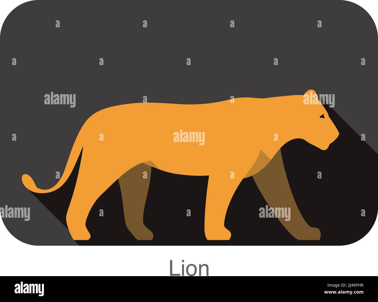 Lion walking side flat 3D icon design, vector illustration Stock Vector ...