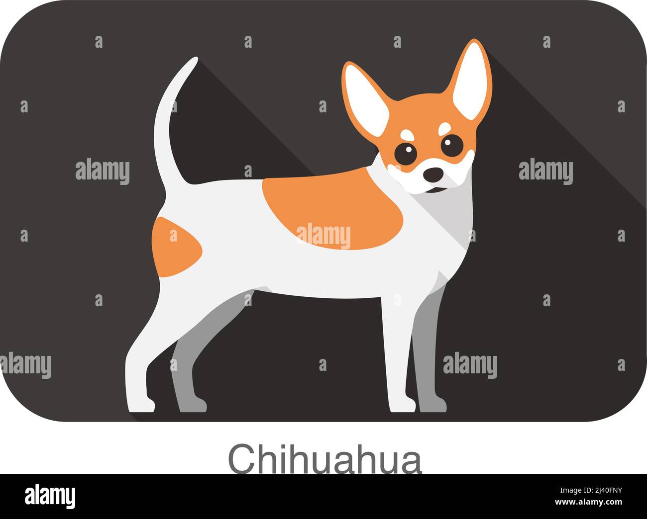 Breed dog standing on the ground, side, face forward, dog cartoon image ...