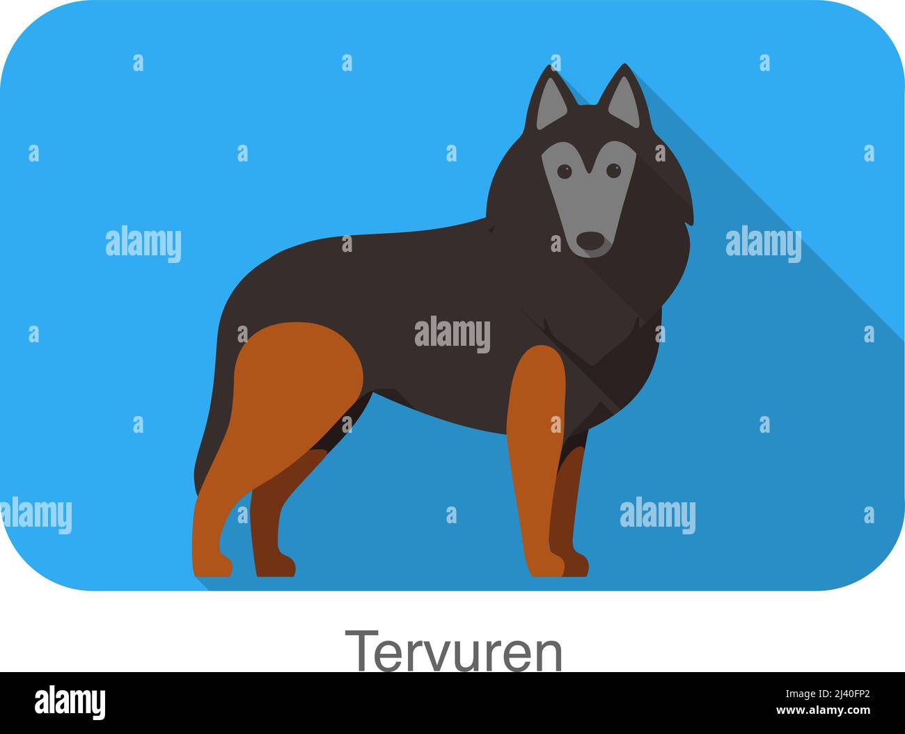 Breed dog standing on the ground, side, face forward, dog cartoon image ...