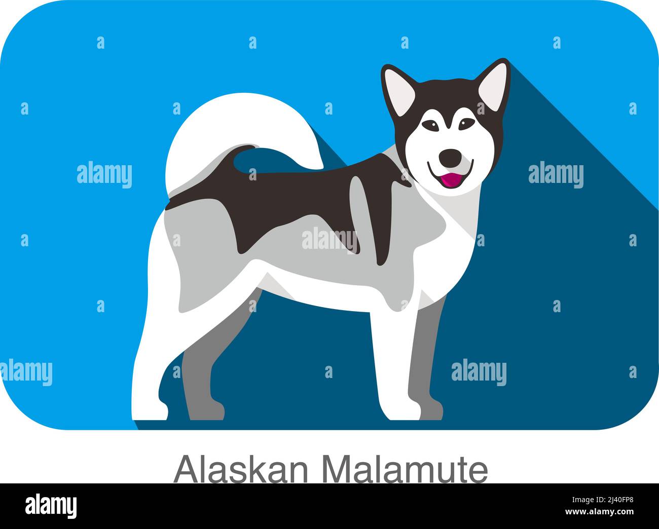 Breed dog standing on the ground, side, face forward, dog cartoon image ...