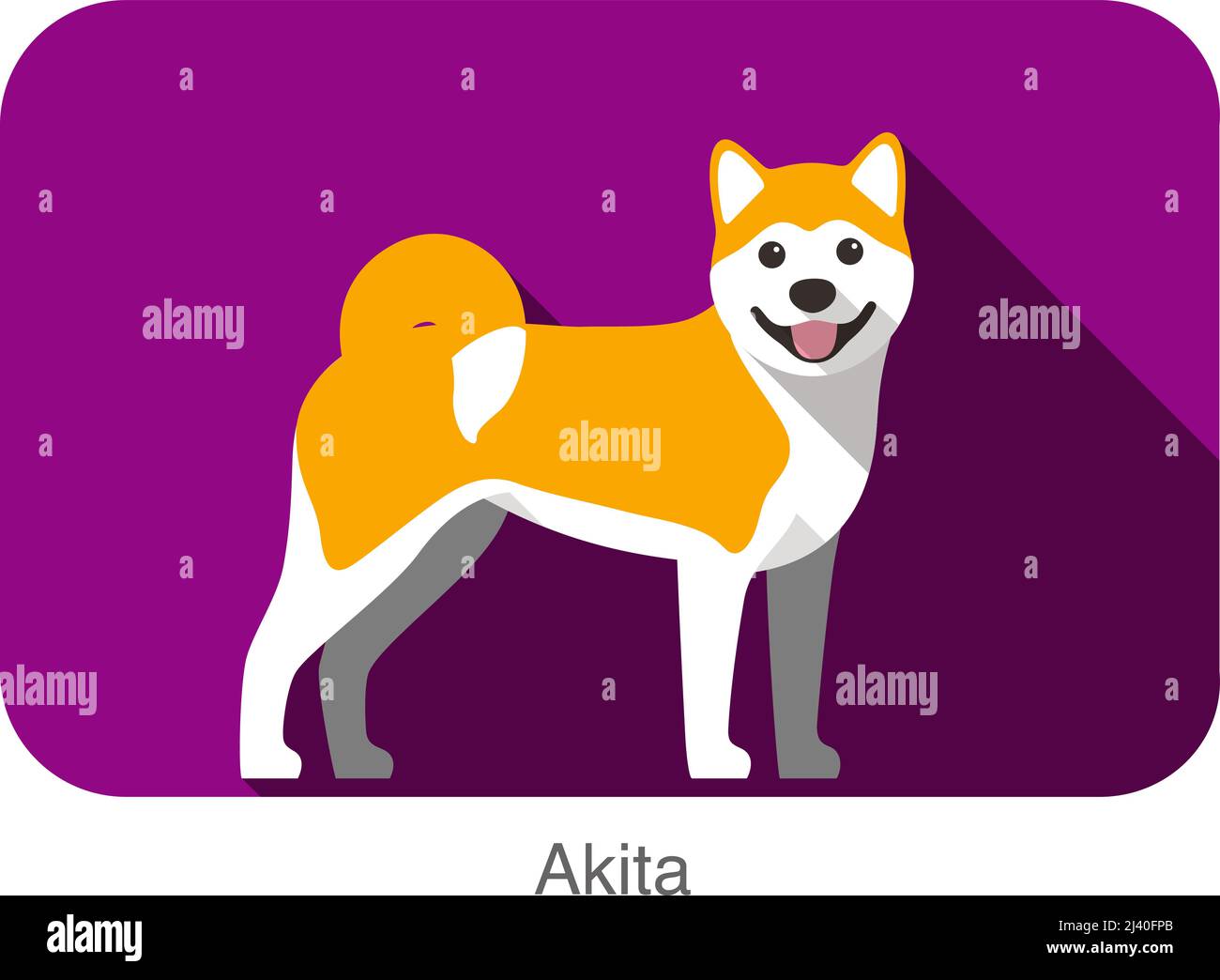 Breed dog standing on the ground, side, face forward, dog cartoon image ...