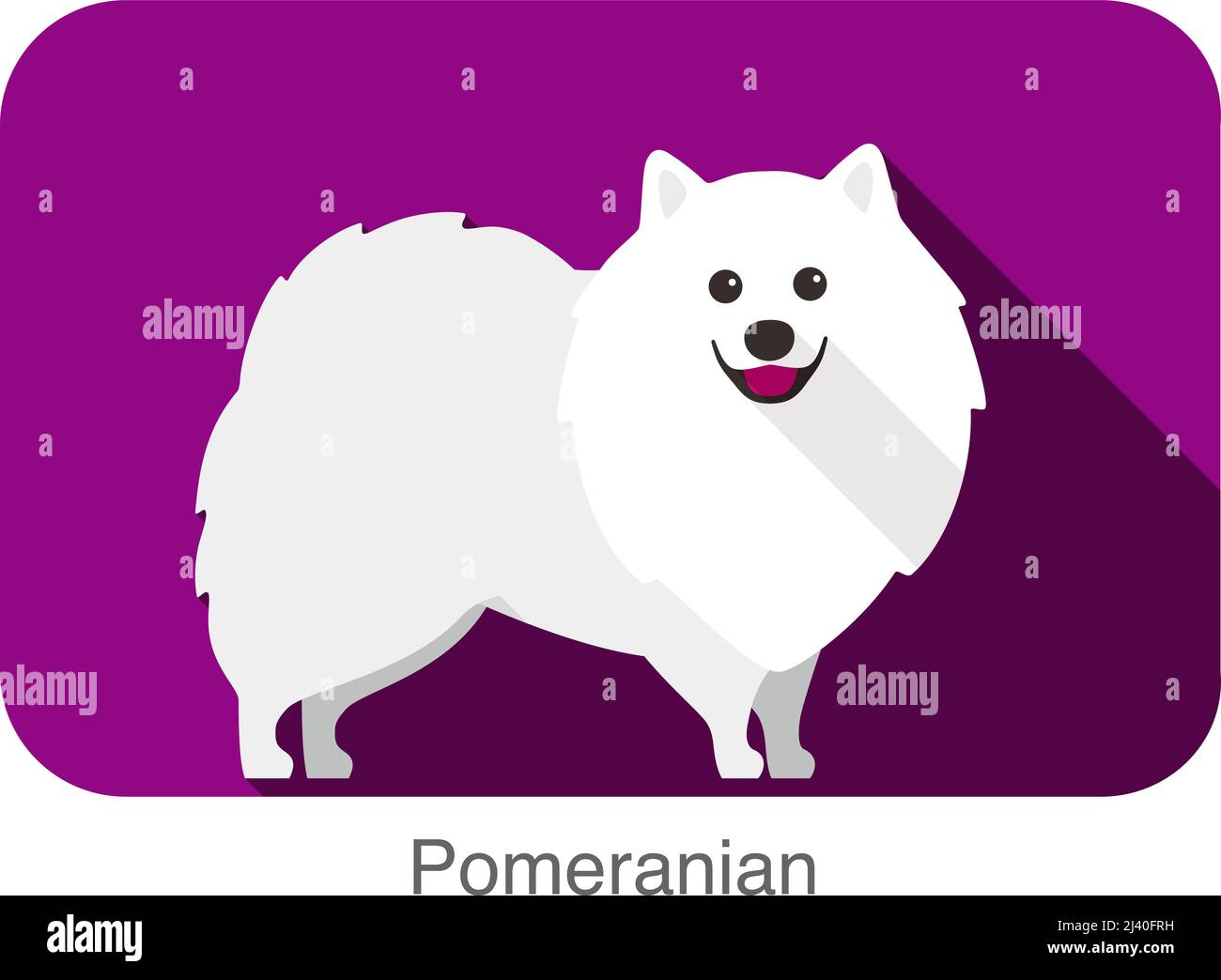 Breed dog standing on the ground, side, face forward, dog cartoon image ...