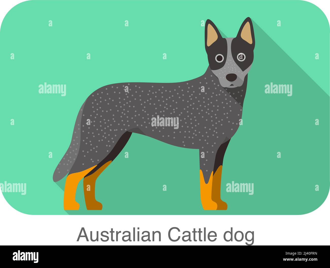 Breed dog standing on the ground, side, face forward, dog cartoon image ...