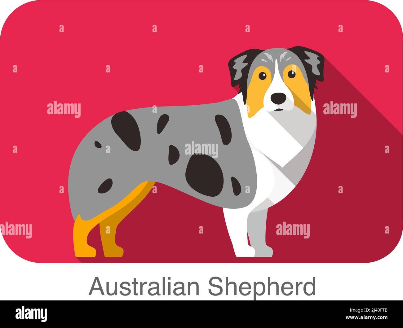 Breed dog standing on the ground, side, face forward, dog cartoon image ...