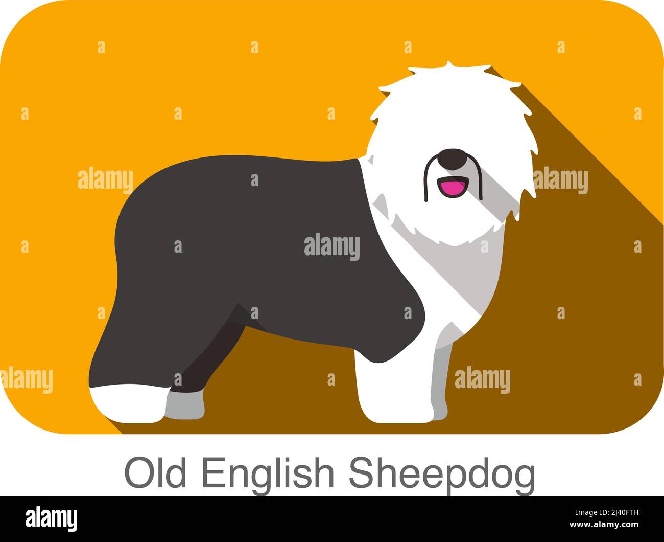 Breed dog standing on the ground, side, face forward, dog cartoon image ...