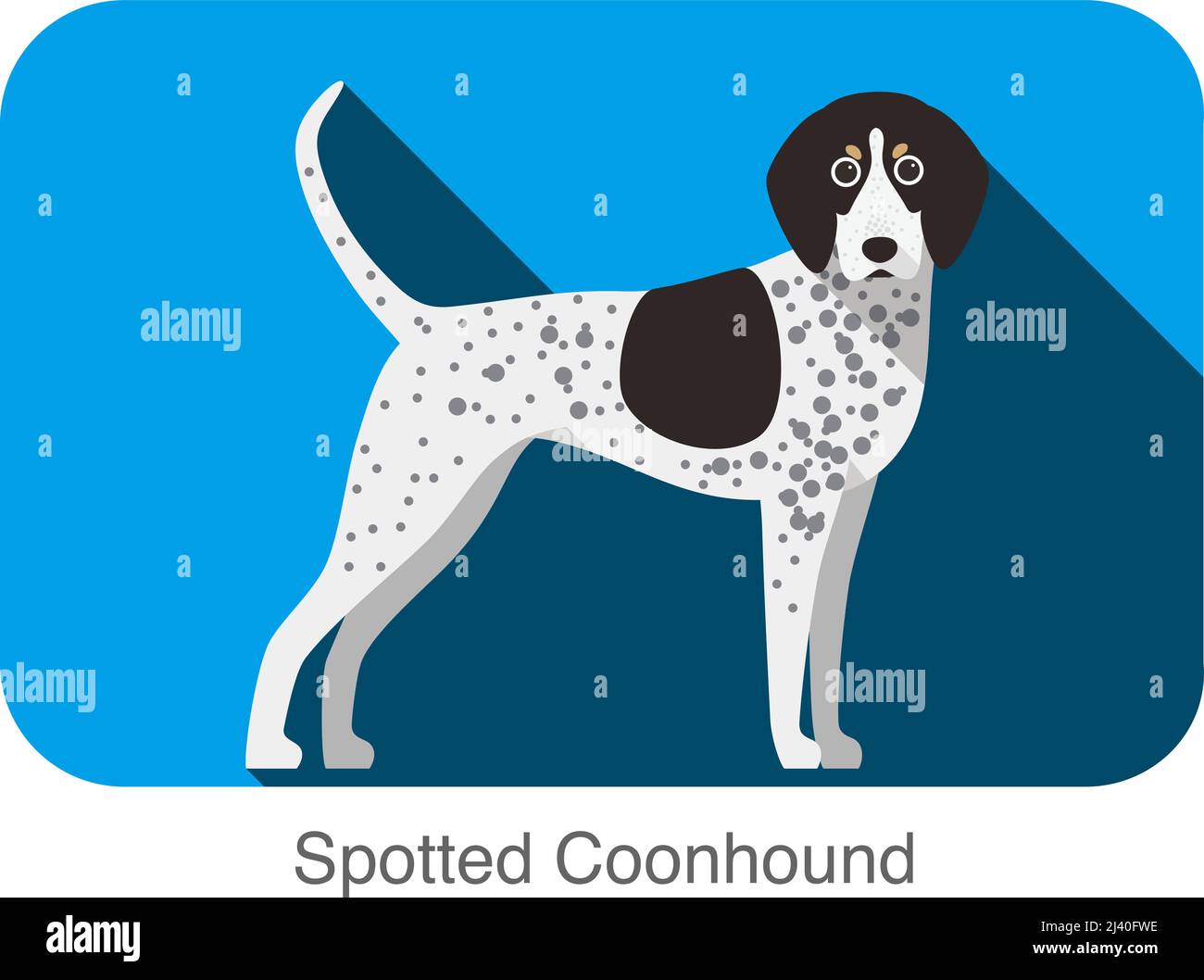 Breed dog standing on the ground, side, face forward, dog cartoon image ...