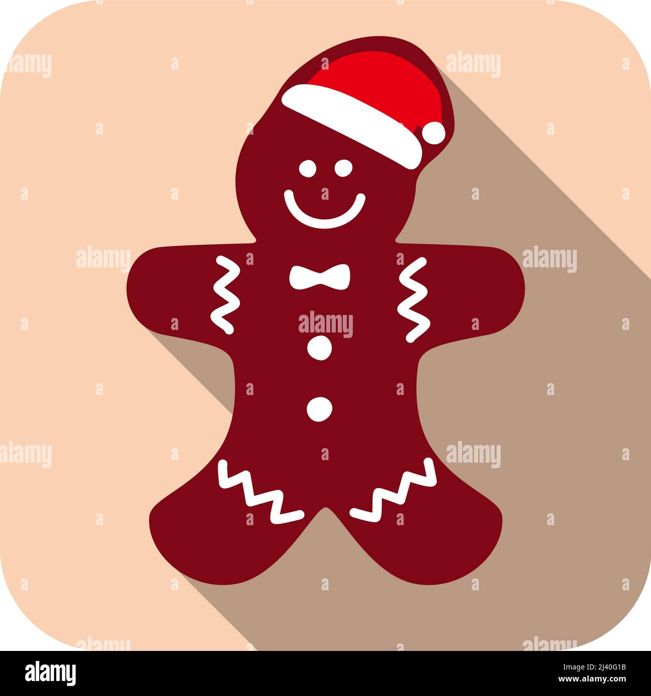 Christmas gingerbread man flat icon Stock Vector Image & Art - Alamy