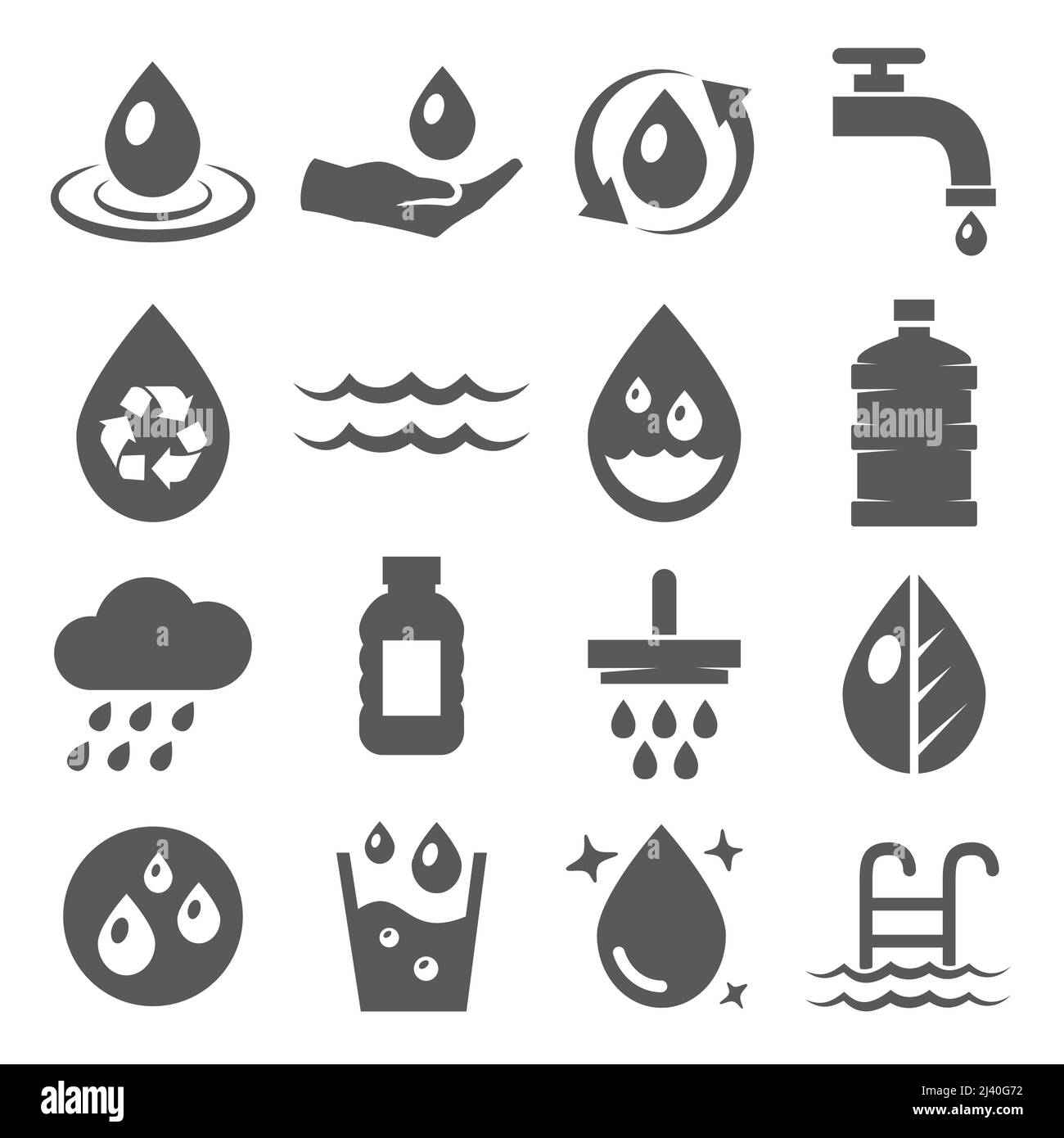 Water icon set on white background Stock Vector Image & Art - Alamy