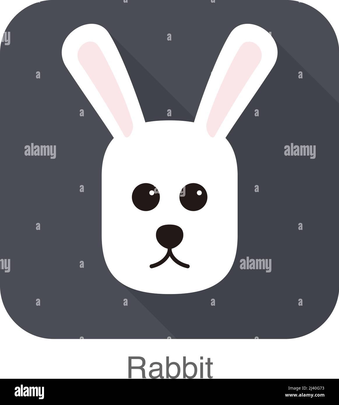 rabbit face flat icon, vector Stock Vector Image & Art - Alamy
