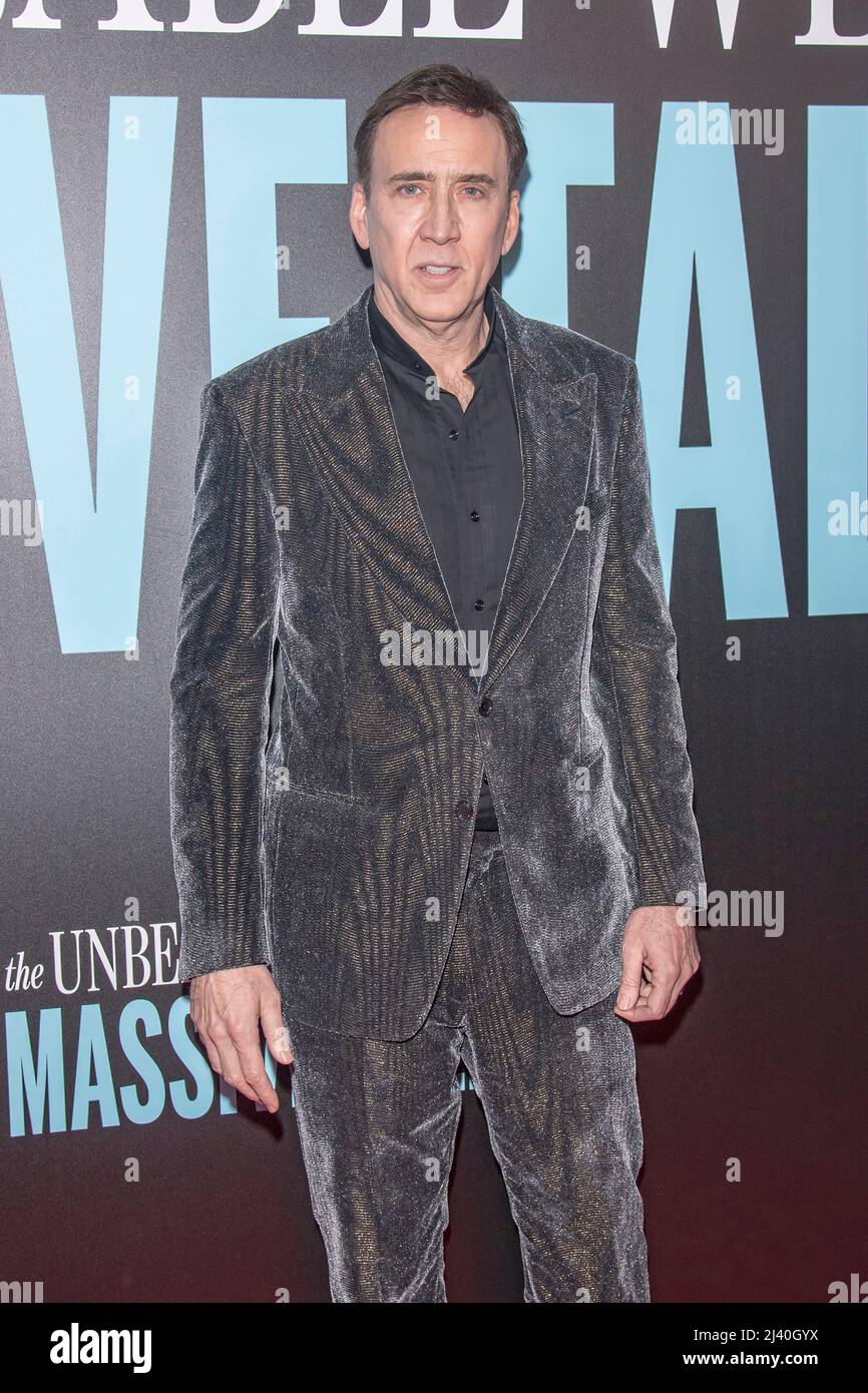 NEW YORK, NEW YORK - APRIL 10: Nicolas Cage attends "The Unbearable ...