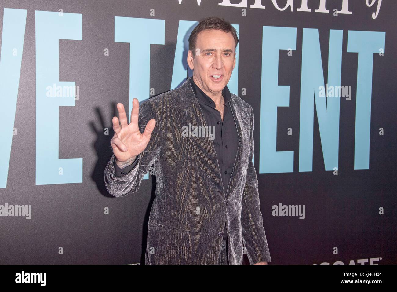 NEW YORK, NEW YORK - APRIL 10: Nicolas Cage attends "The Unbearable ...