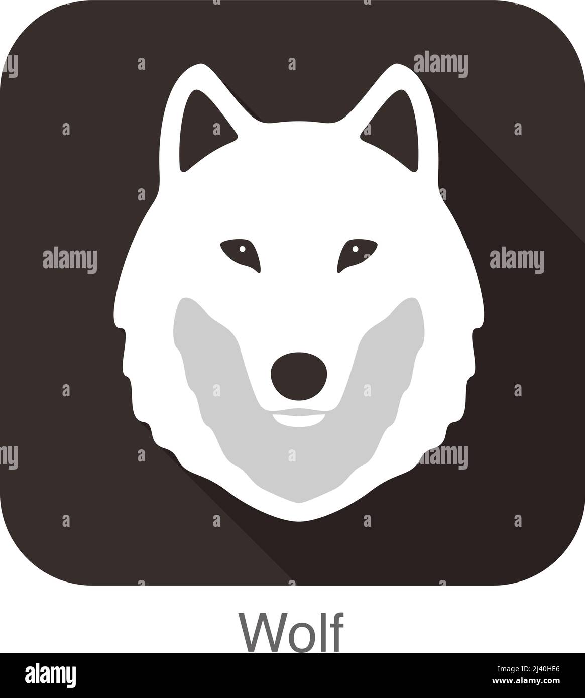 Wolf animal ui flat design, vector Stock Vector Image & Art - Alamy