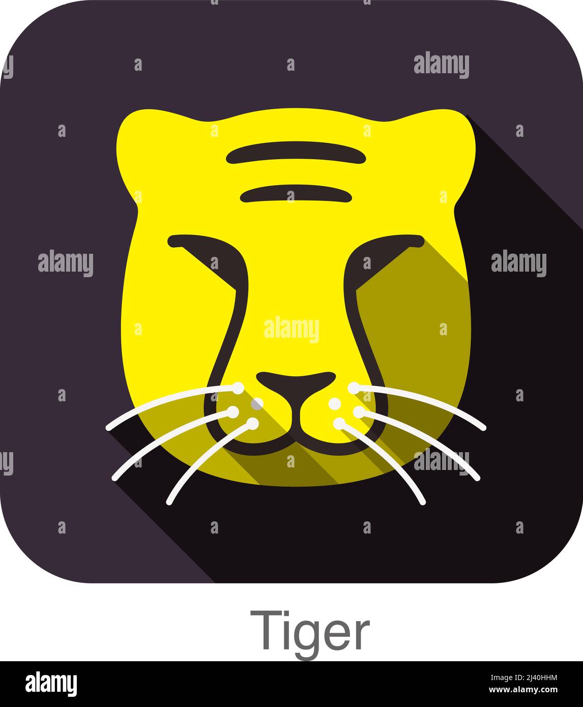 Tiger animal face flat icon Stock Vector Image & Art - Alamy