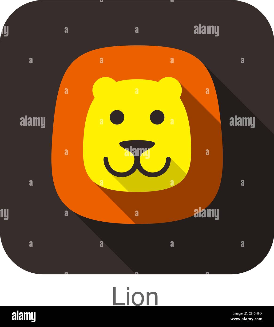 Lion animal face flat icon Stock Vector Image & Art - Alamy