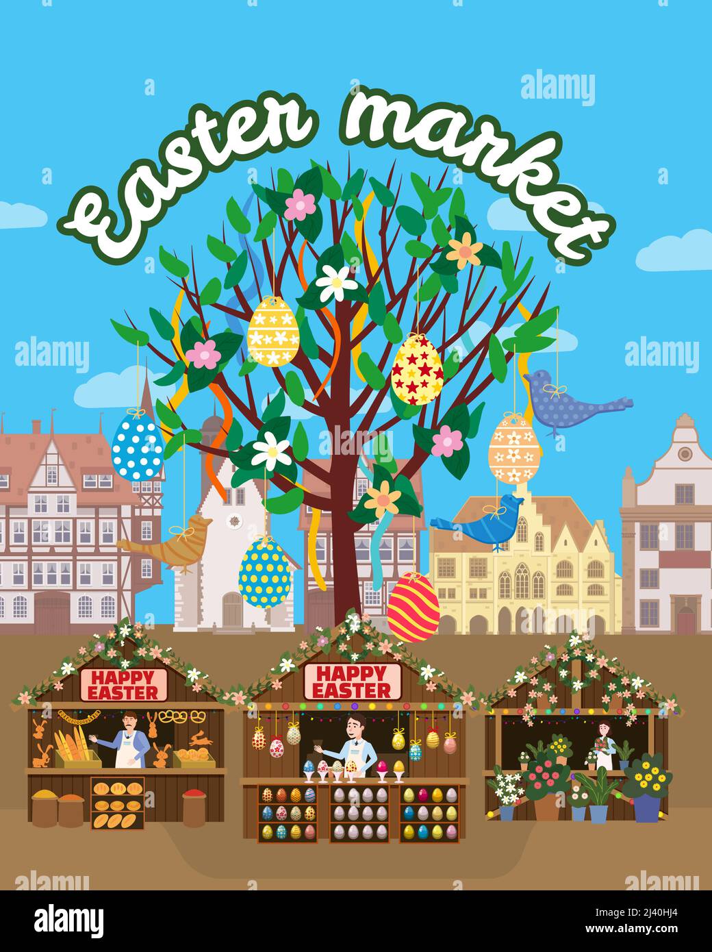 Flower market stall stalls Stock Vector Images - Alamy