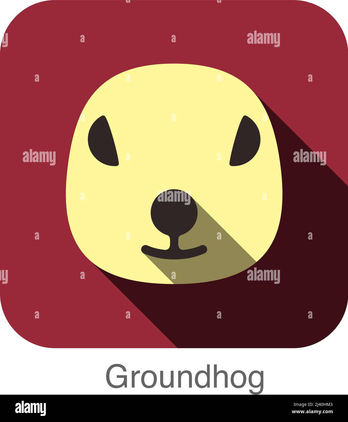 Groundhog animal face flat design Stock Vector Image & Art - Alamy