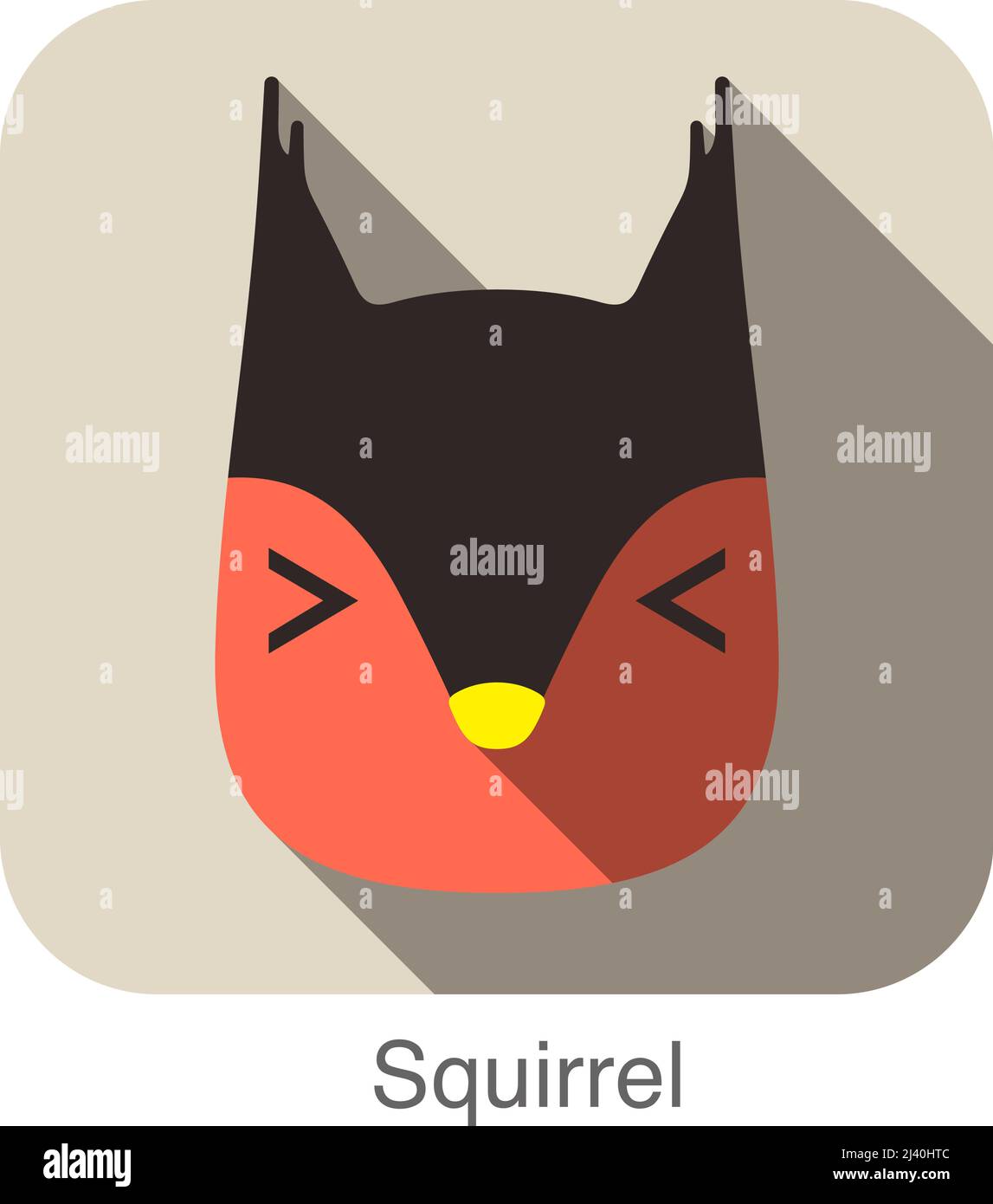 Squirrel face flat design Stock Vector Image & Art - Alamy