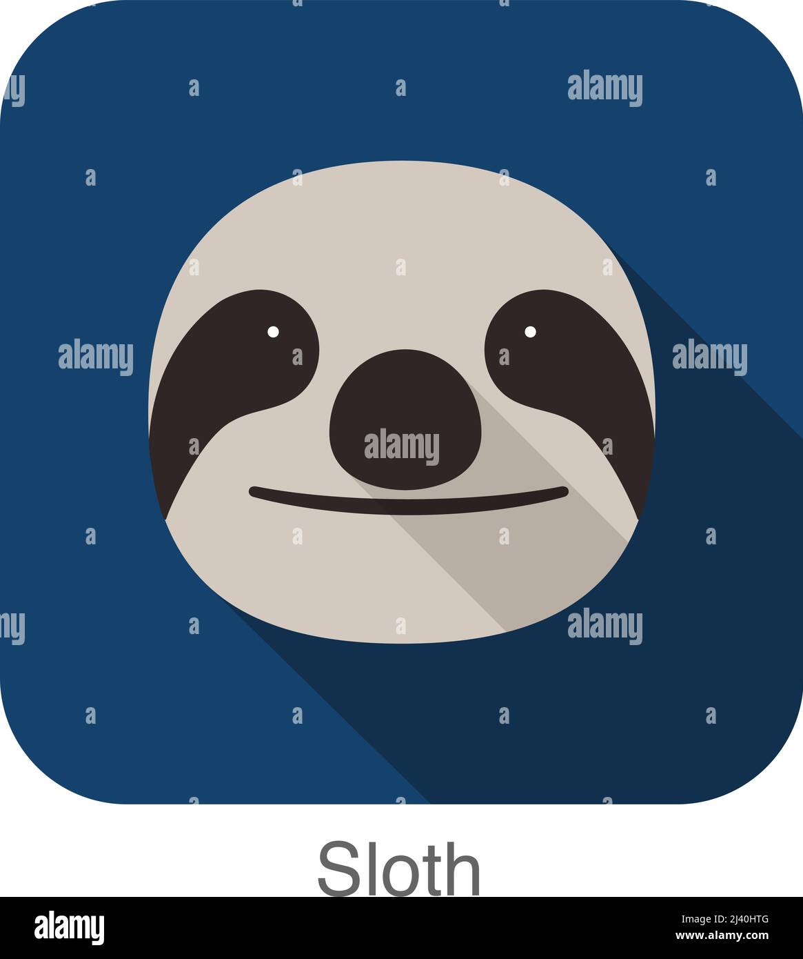 Sloth cartoon face, flat icon design Stock Vector Image & Art - Alamy