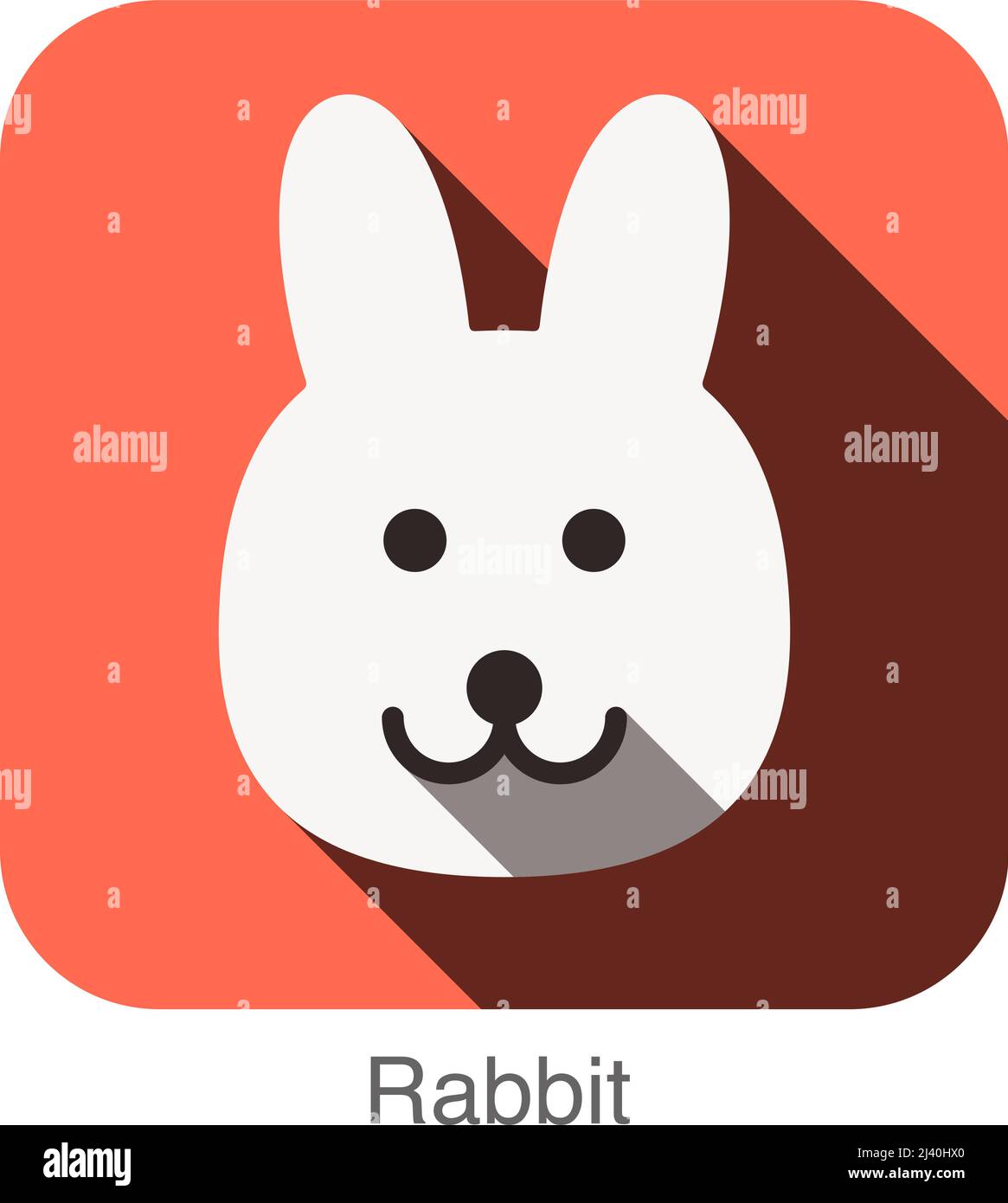 Rabbit animal face flat icon Stock Vector Image & Art - Alamy