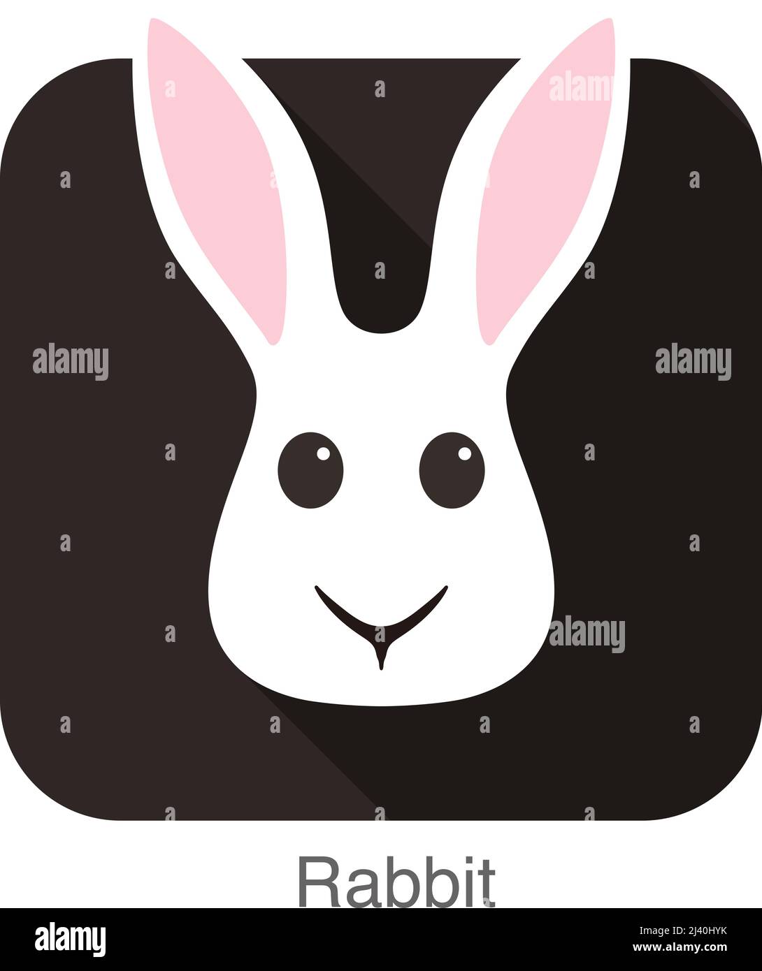 Rabbit animal face flat icon Stock Vector Image & Art - Alamy