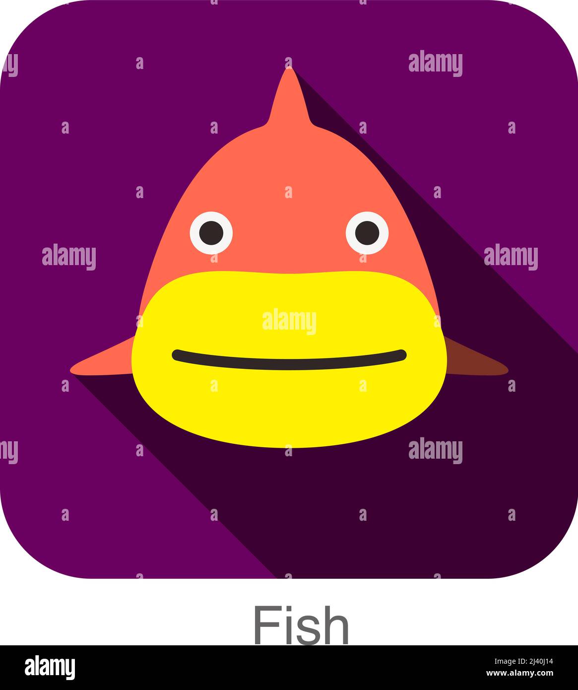 Fish animal face flat design Stock Vector Image & Art - Alamy