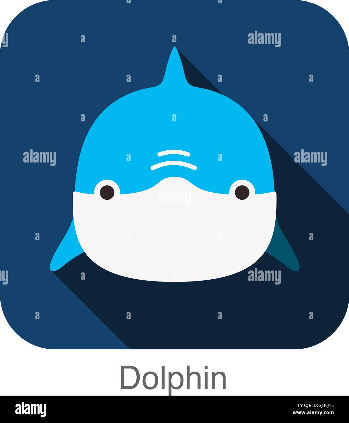 Dolphin animal face flat design Stock Vector Image & Art - Alamy