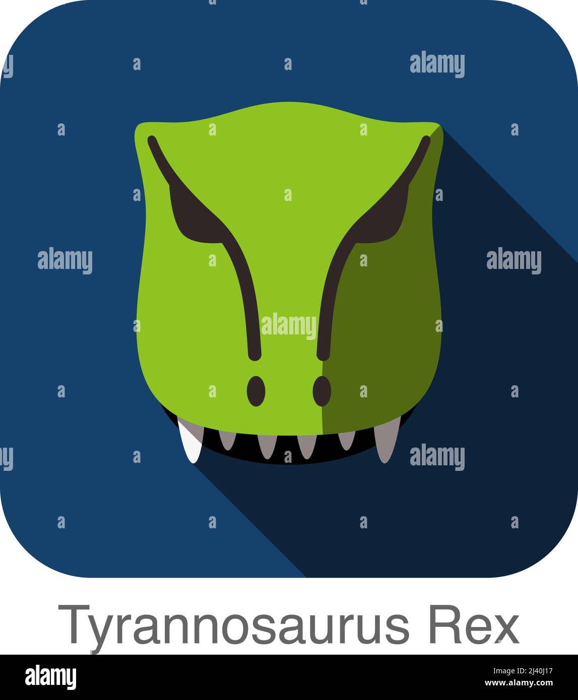 Tyrannosaurus Rex Dinosaur animal face flat design Stock Vector Image ...