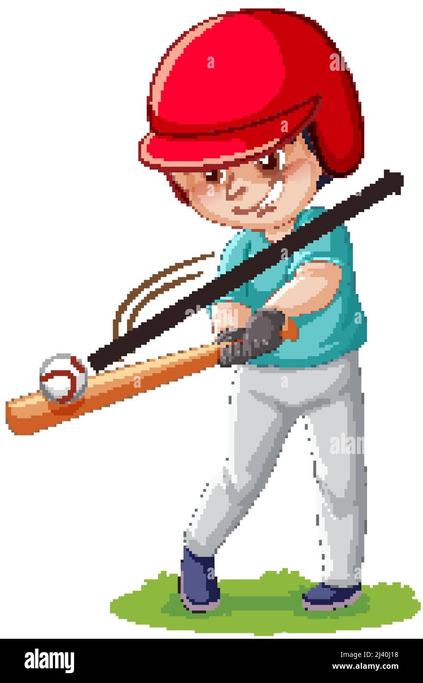 A man hitting baseball on white background illustration Stock Vector ...