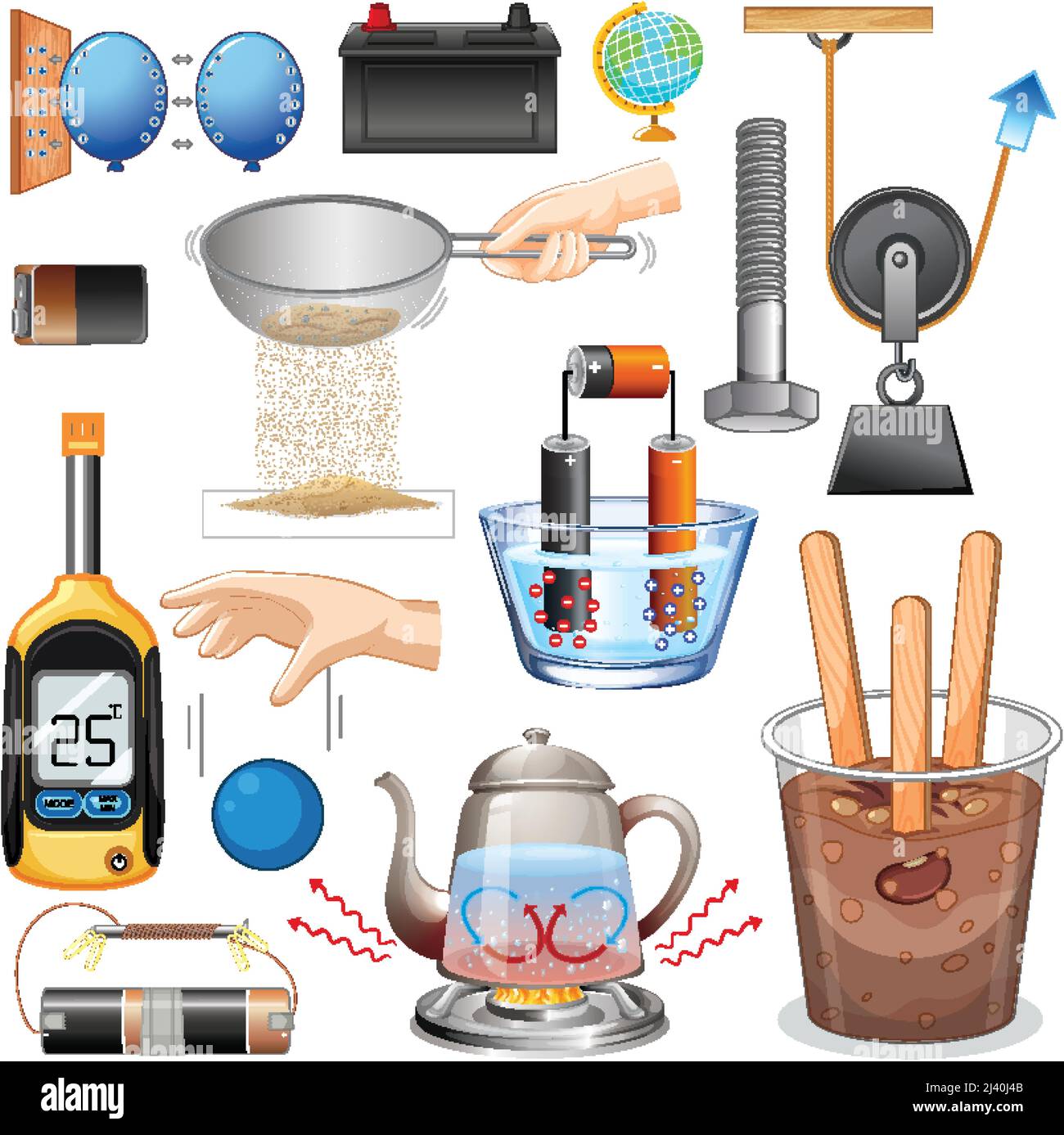 Science equipments on white background illustration Stock Vector Image ...