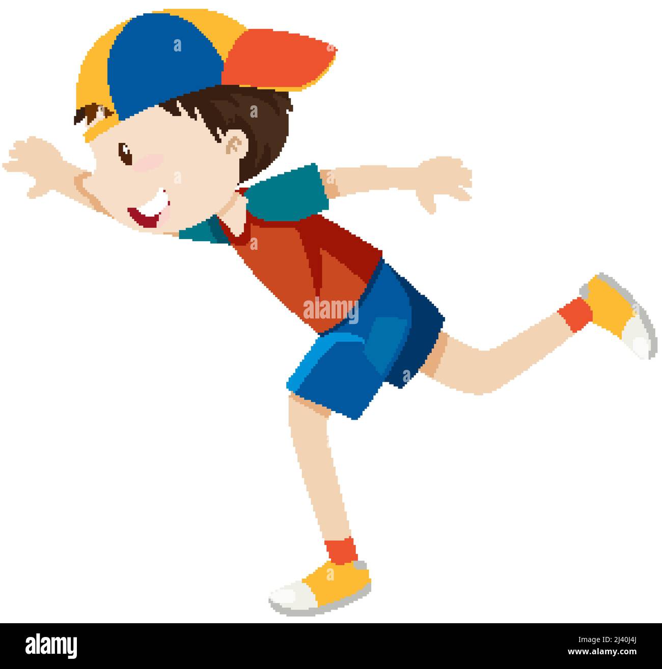 Active boy simple cartoon character illustration Stock Vector Image ...