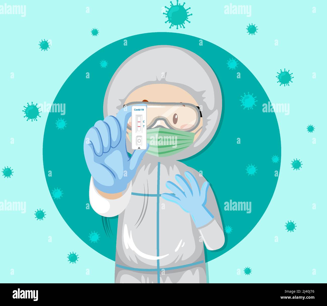 Covid 19 testing with antigen test kit illustration Stock Vector Image ...