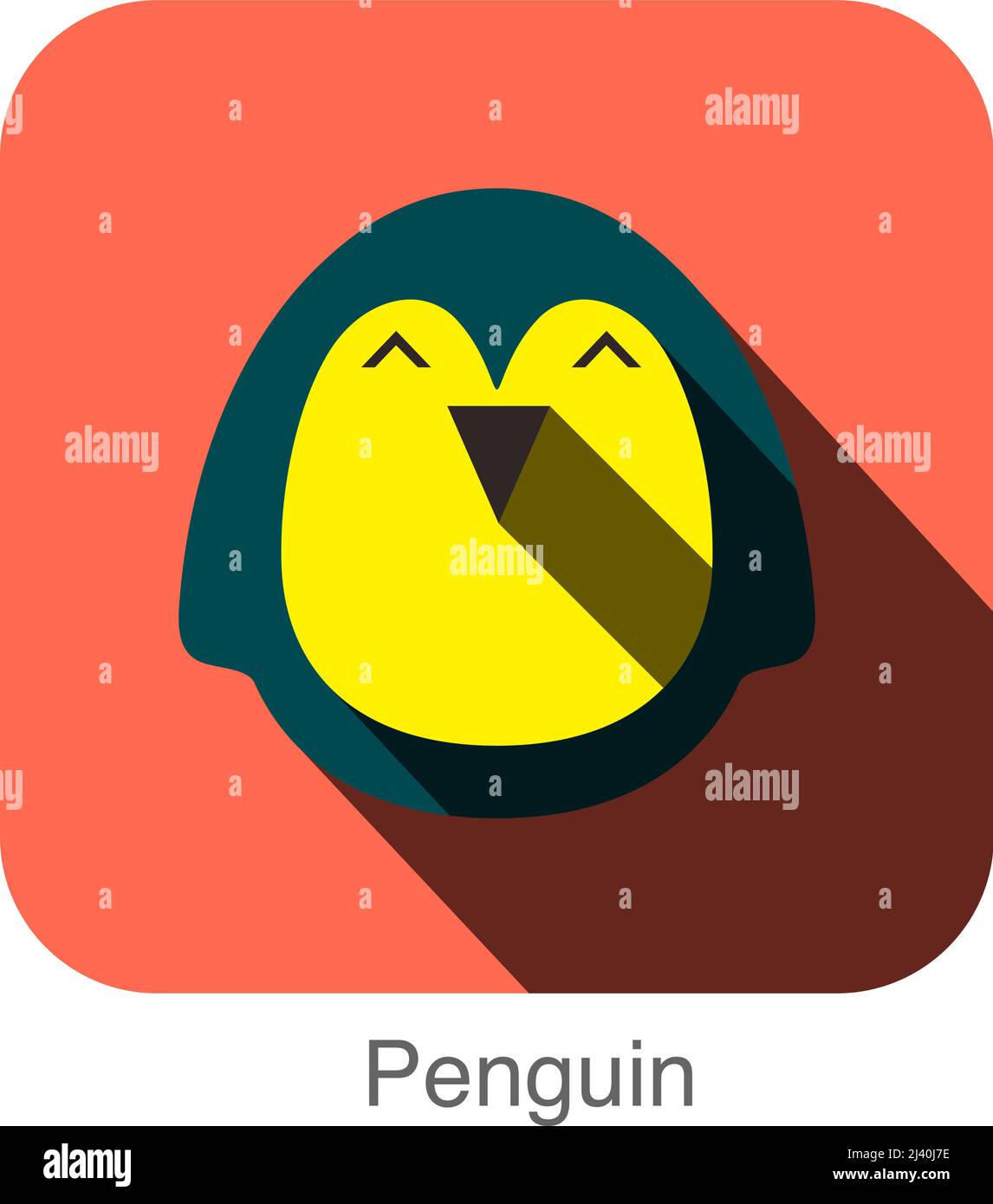 penguin face flat icon design. Animal icons series Stock Vector Image ...