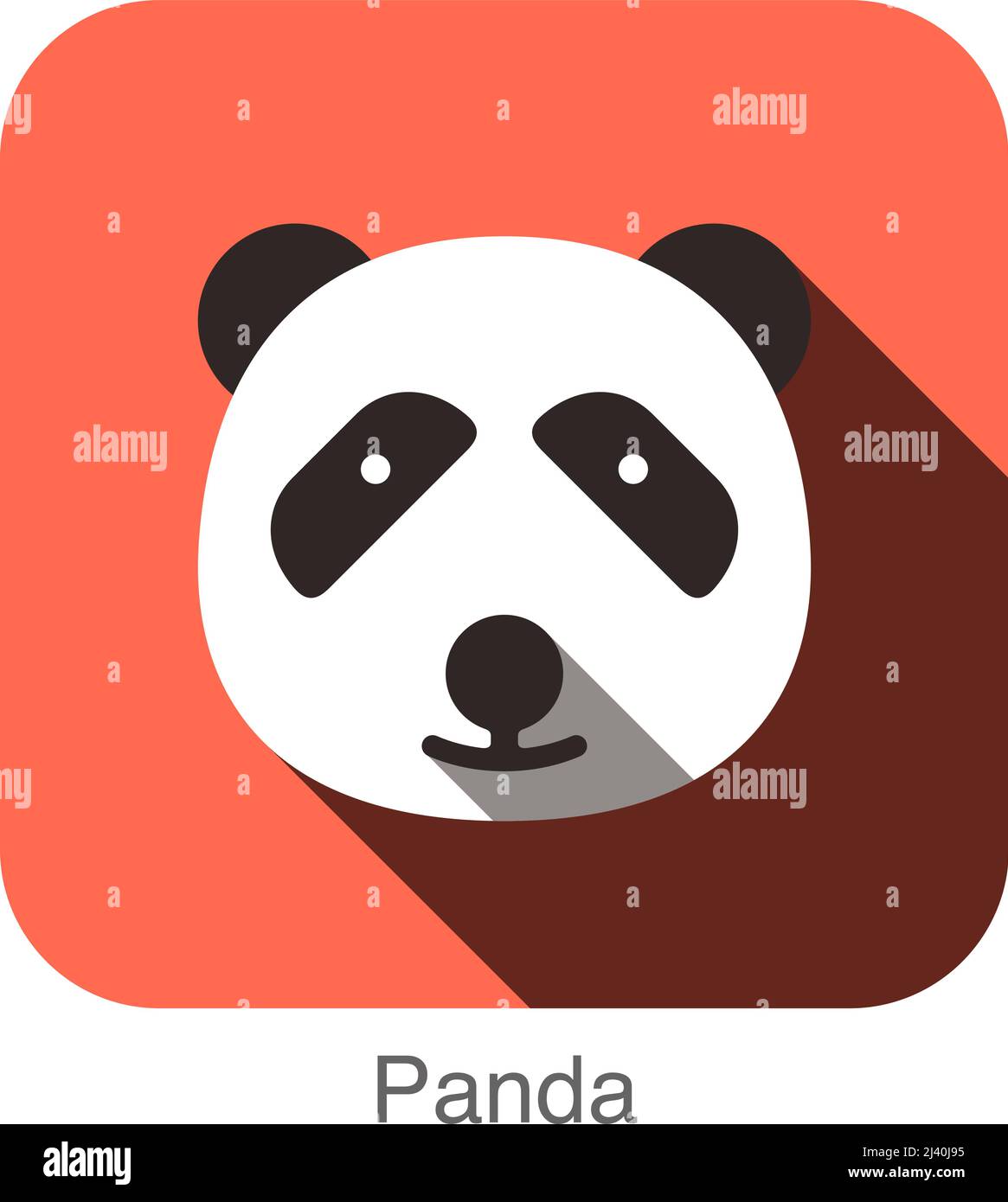 panda face flat icon design. Animal icons series Stock Vector Image ...