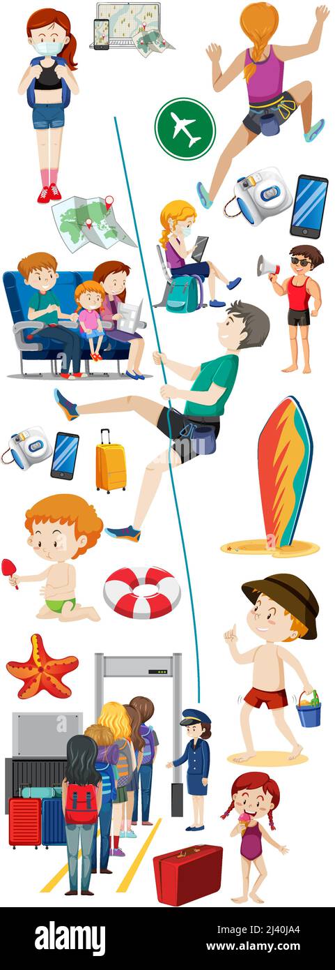 Set of people doing different activities illustration Stock Vector ...