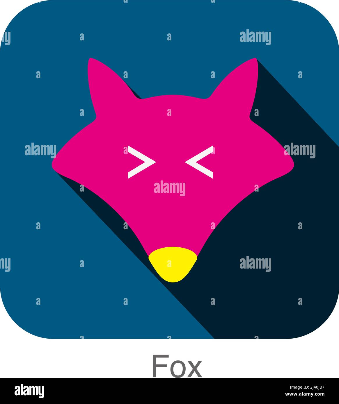 Happy fox design logo hi-res stock photography and images - Alamy