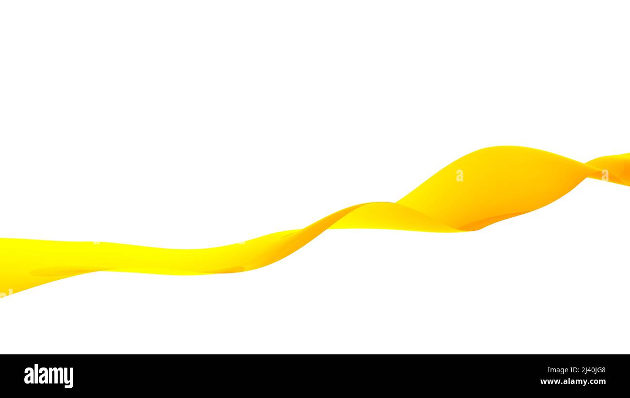 3d abstract wavy isolated background. Colored yellow wave or line in ...