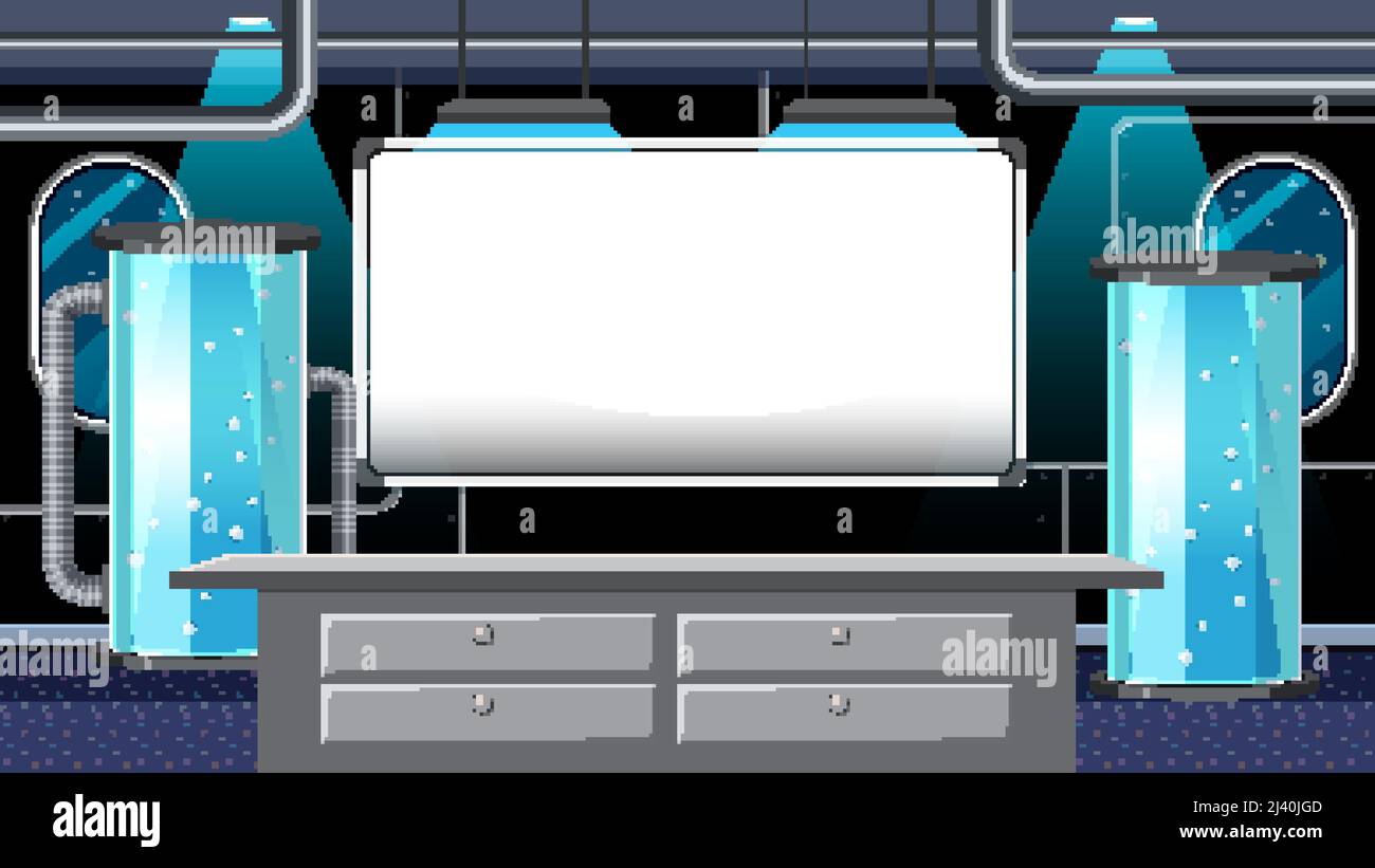 Science laboratory room for chemical experiments illustration Stock ...