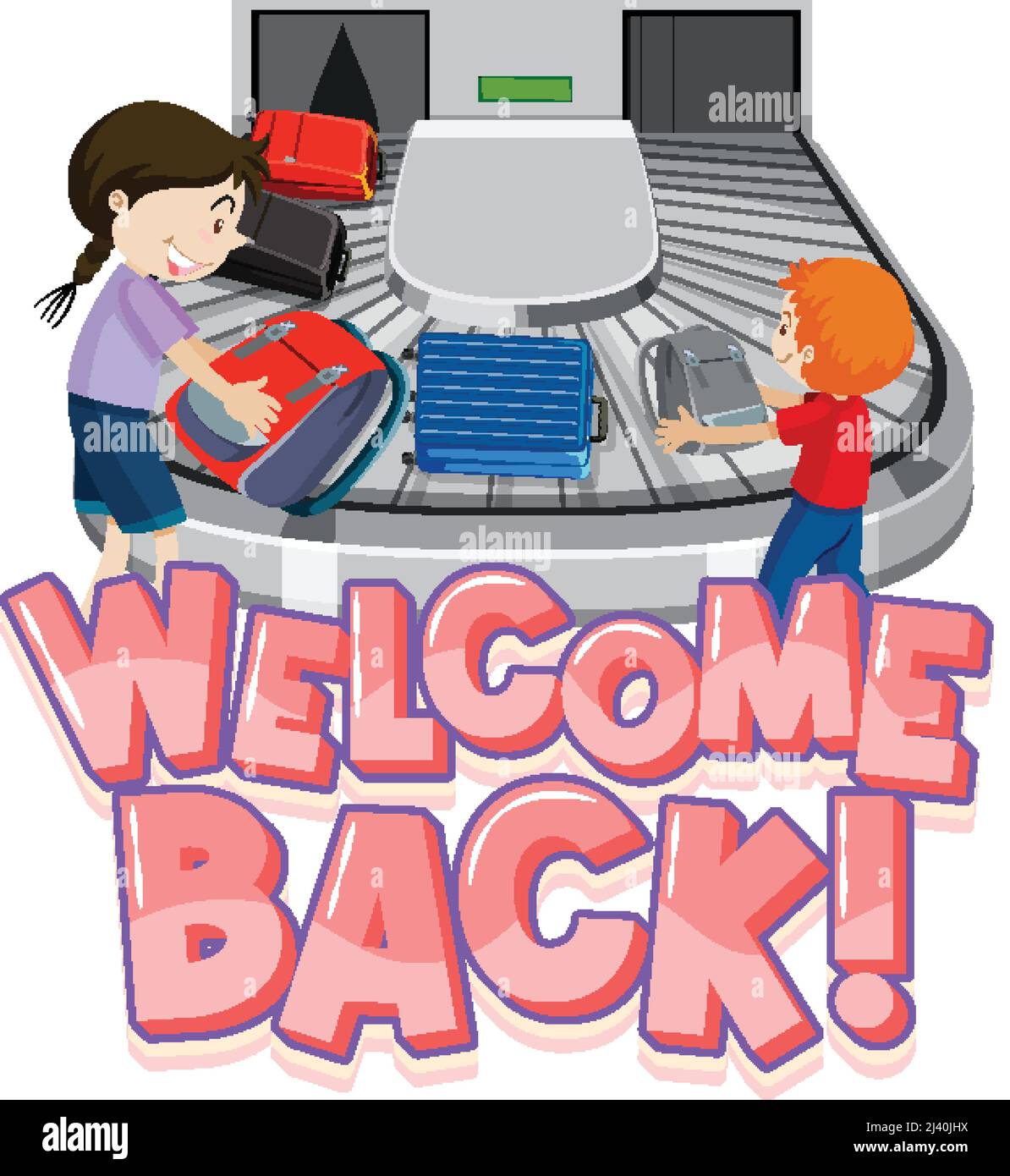 Welcome back hand drawn lettering logo illustration Stock Vector Image ...