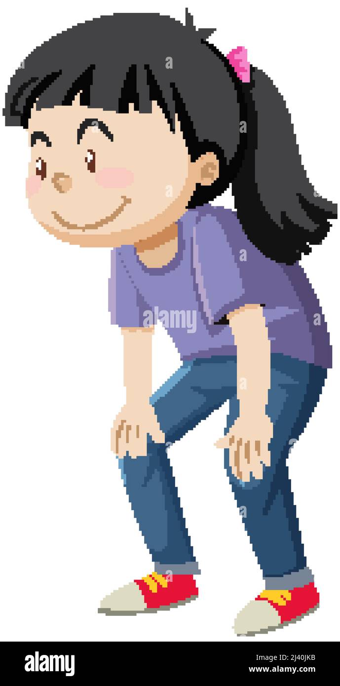 Active girl simple cartoon character illustration Stock Vector Image & Art - Alamy
