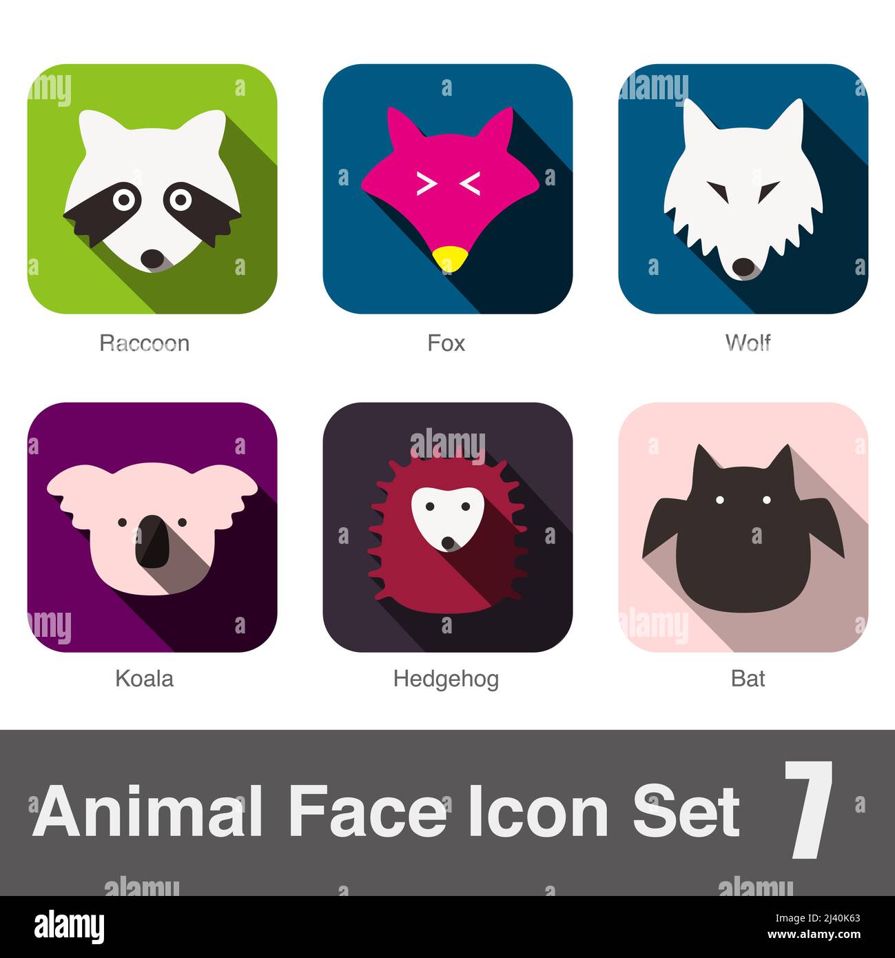 Animal face flat icon, Vector Stock Vector Image & Art - Alamy