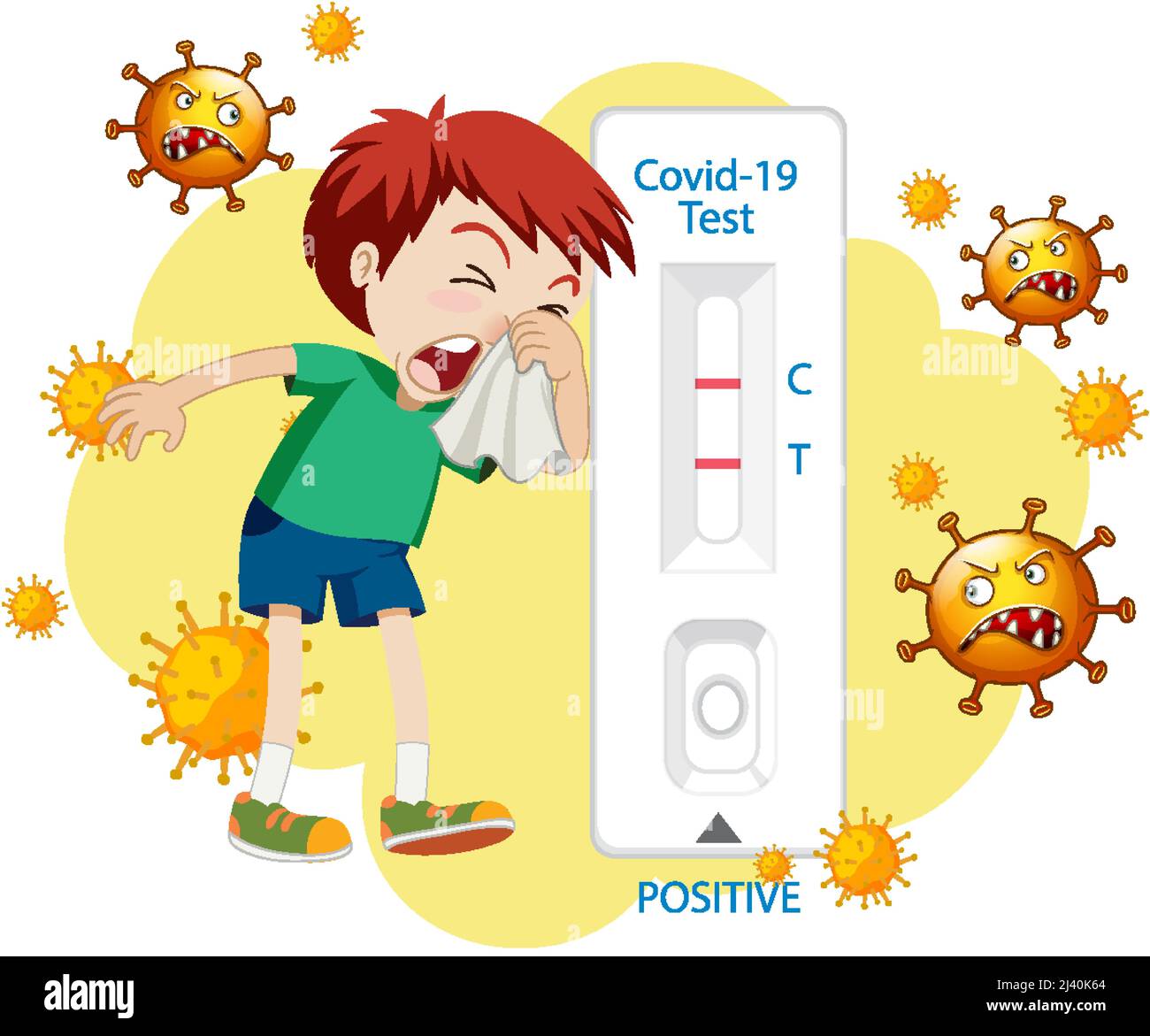 Covid 19 testing with antigen test kit illustration Stock Vector Image ...